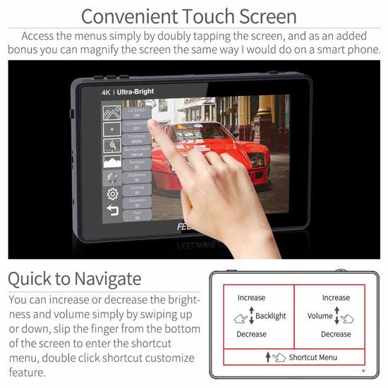 GetUSCart- FEELWORLD LUT7S 7 Inch 2200nit Ultra Bright SDI Touch Screen ...