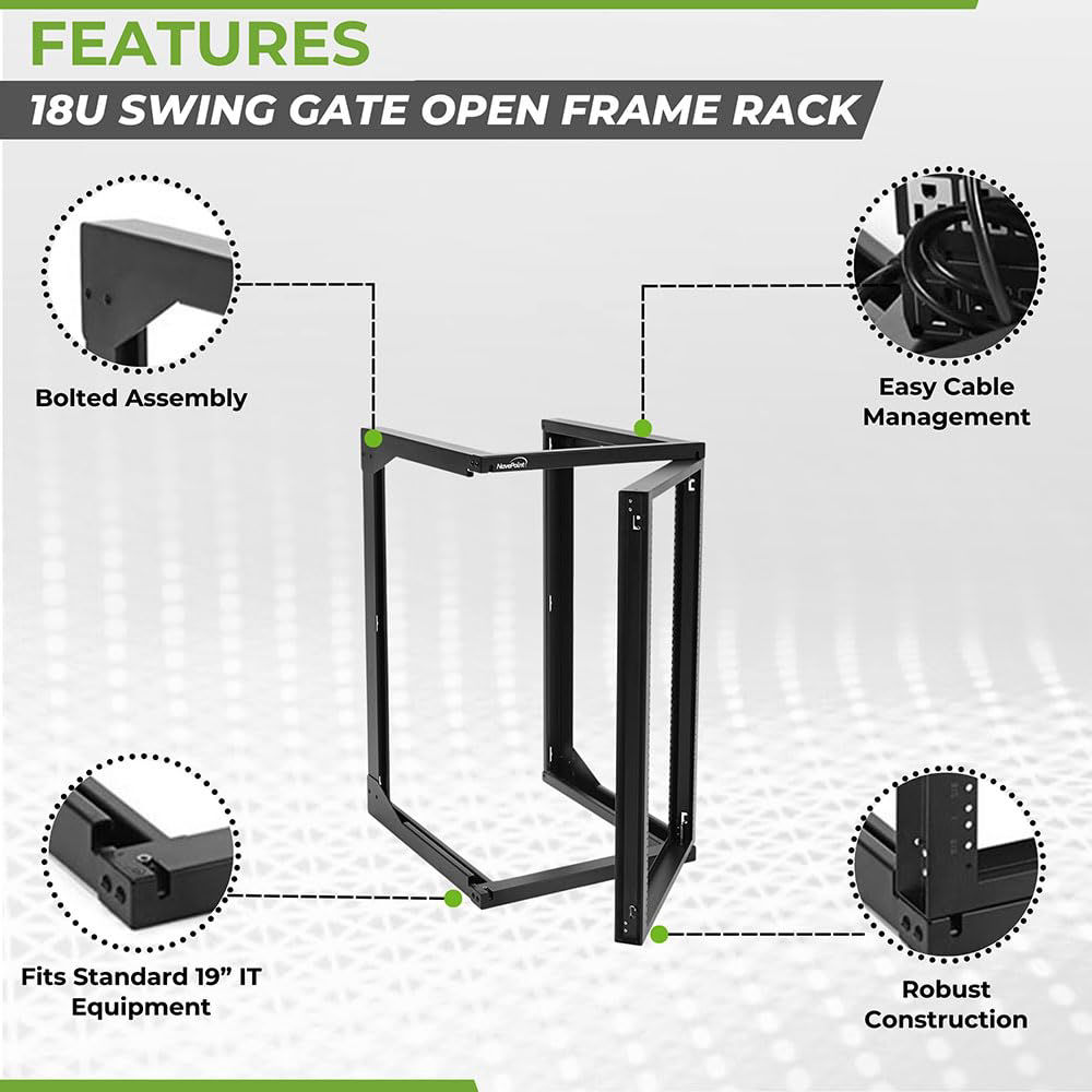 GetUSCart- NavePoint 18U Server Rack with Swing Gate - 18U Wall Mount ...