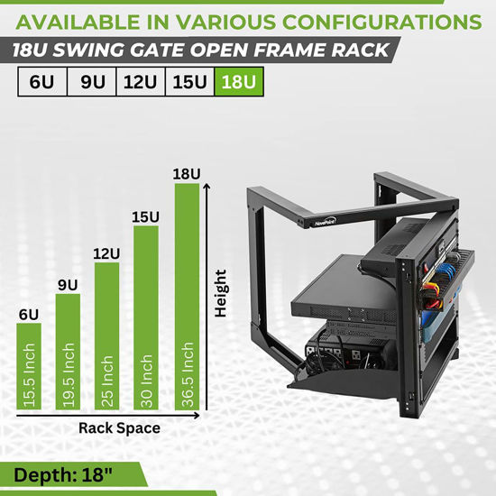 GetUSCart- NavePoint 18U Server Rack with Swing Gate - 18U Wall Mount ...