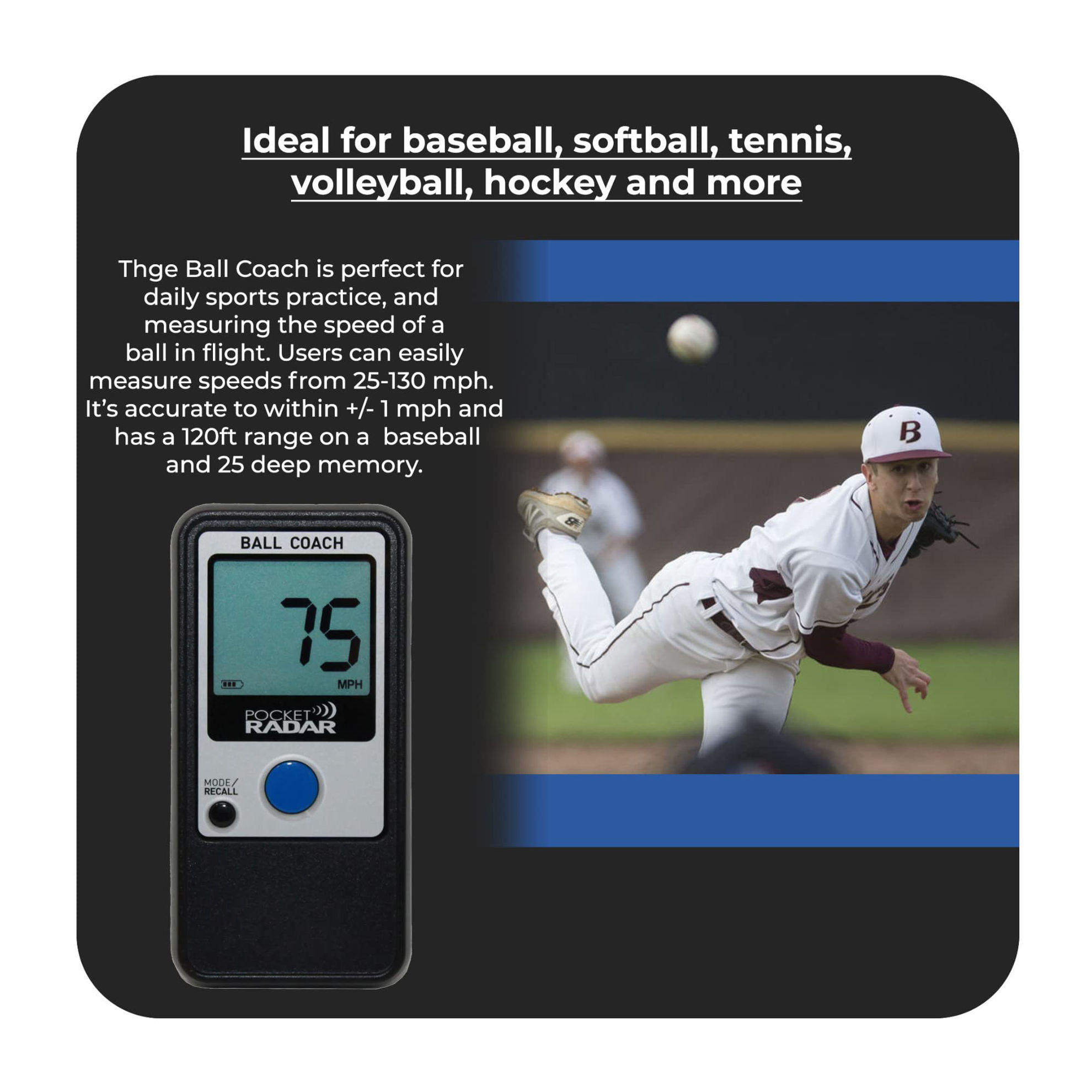 GetUSCart- ArkiFACE Pocket Radar Ball Coach/Pro-Level Speed Training ...