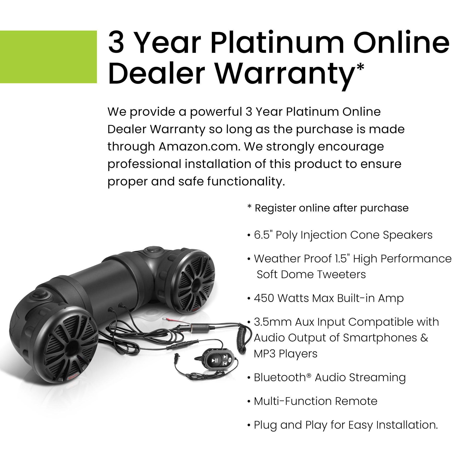 GetUSCart- BOSS Audio Systems ATV25B ATV UTV Sound System - 6.5 Inch ...