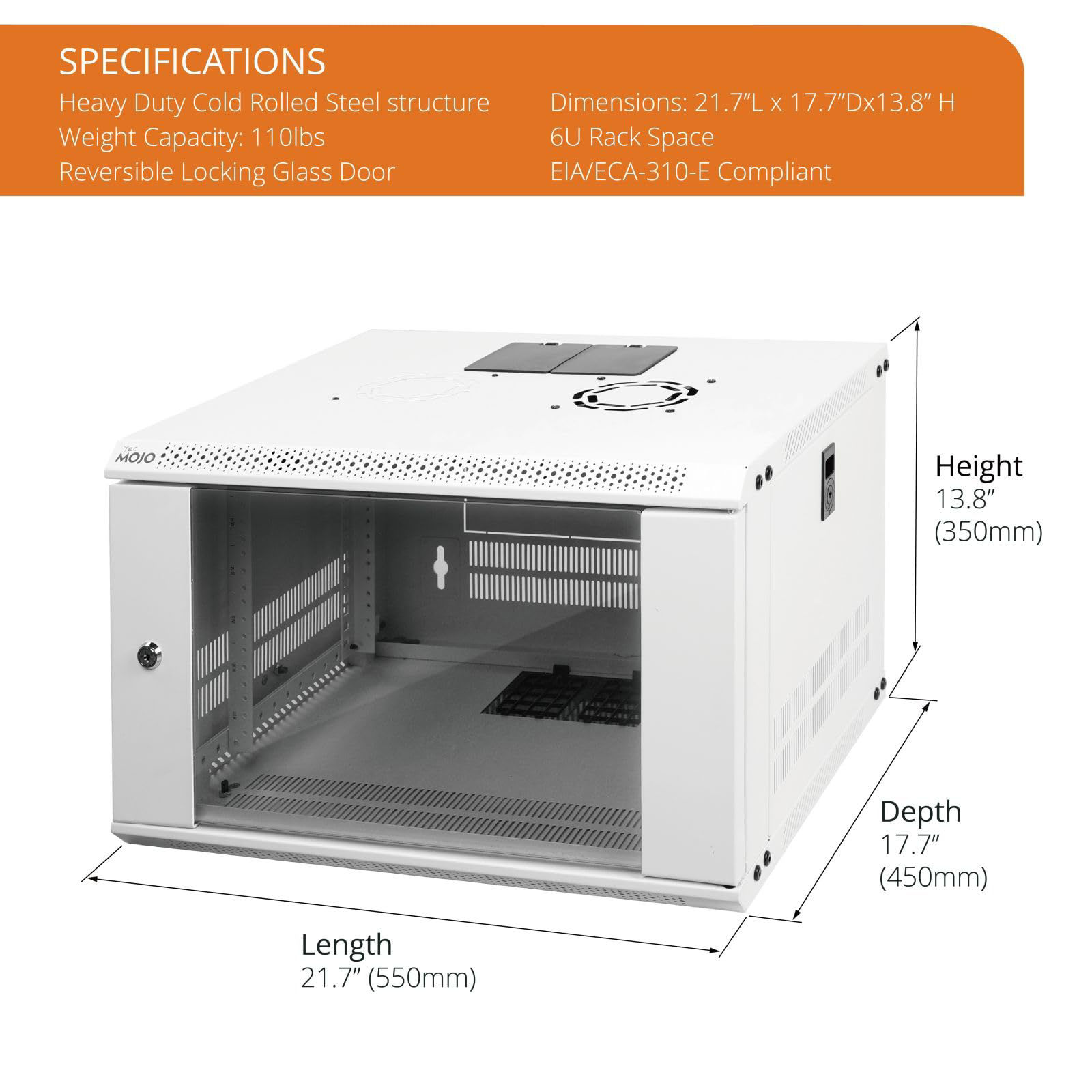 GetUSCart- Tecmojo 6U Wall Mount Rack Network Cabinet for 19" IT ...