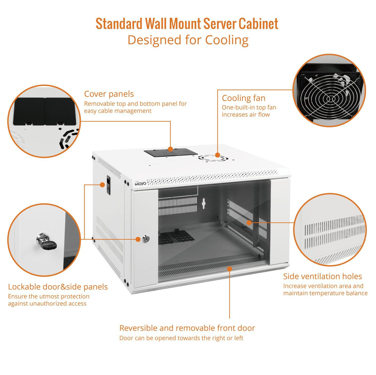 GetUSCart- Tecmojo 6U Wall Mount Rack Network Cabinet for 19" IT ...