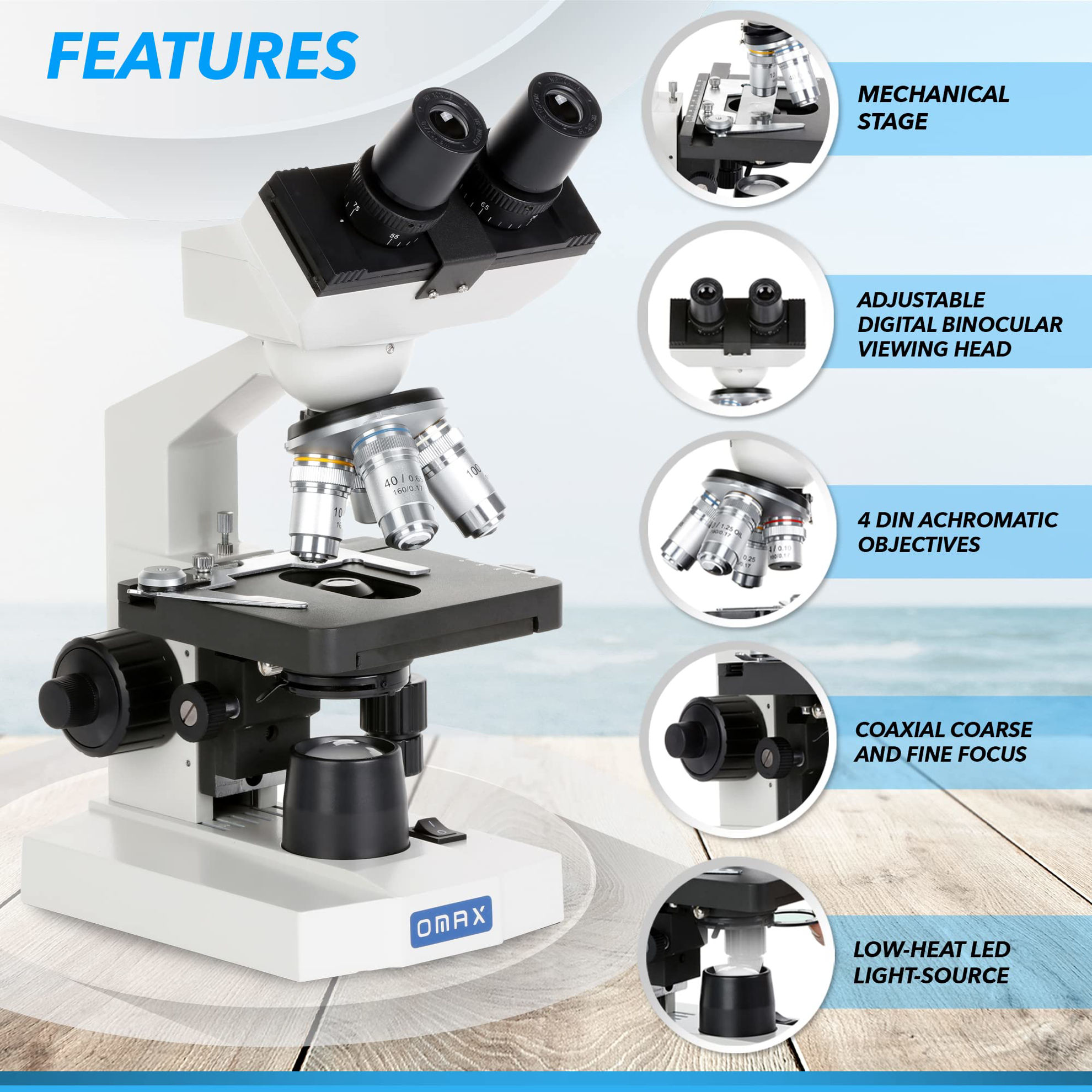 GetUSCart- AmScope OMAX M82E Series LED Binocular Compound Lab ...