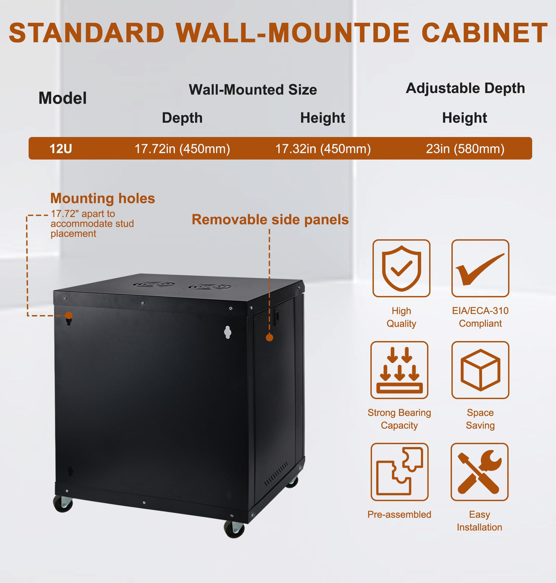 GetUSCart- CHEALON 12U Wall Mount Rack - Versatile Server Rack for IT ...