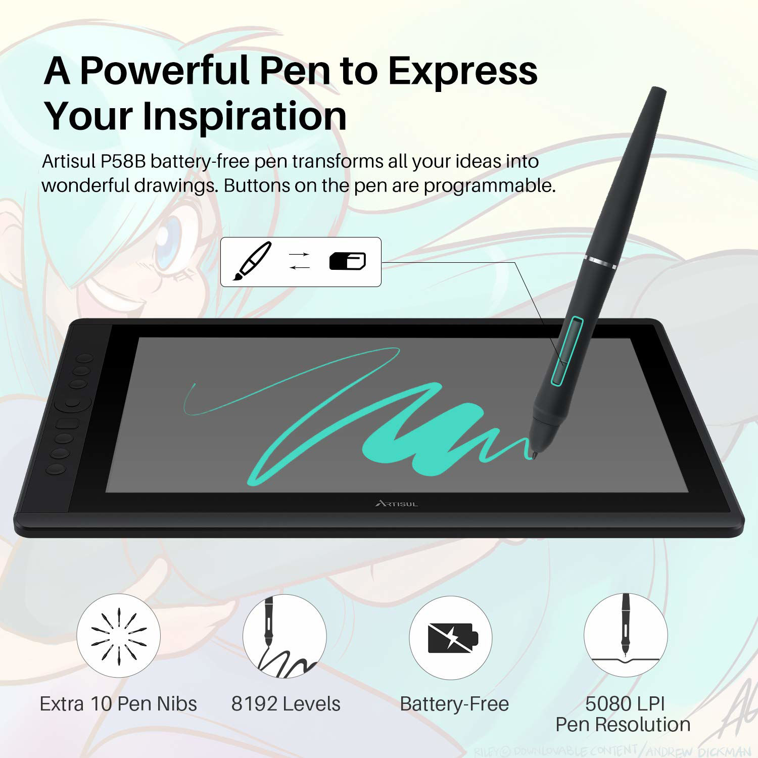 GetUSCart- Artisul D16 15.6 Inch Drawing Tablet with Screen IPS ...
