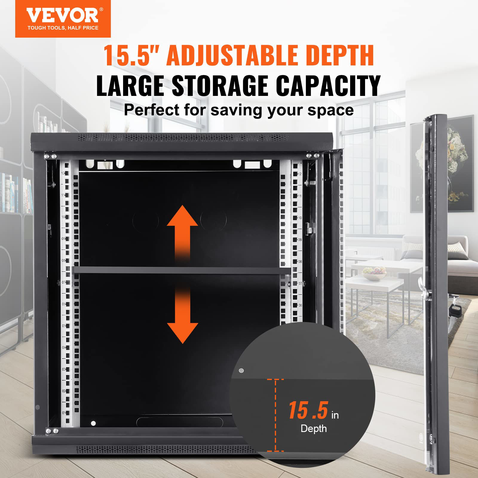 GetUSCart- VEVOR 9U Wall Mount Network Server Cabinet, 15.5'' Deep ...