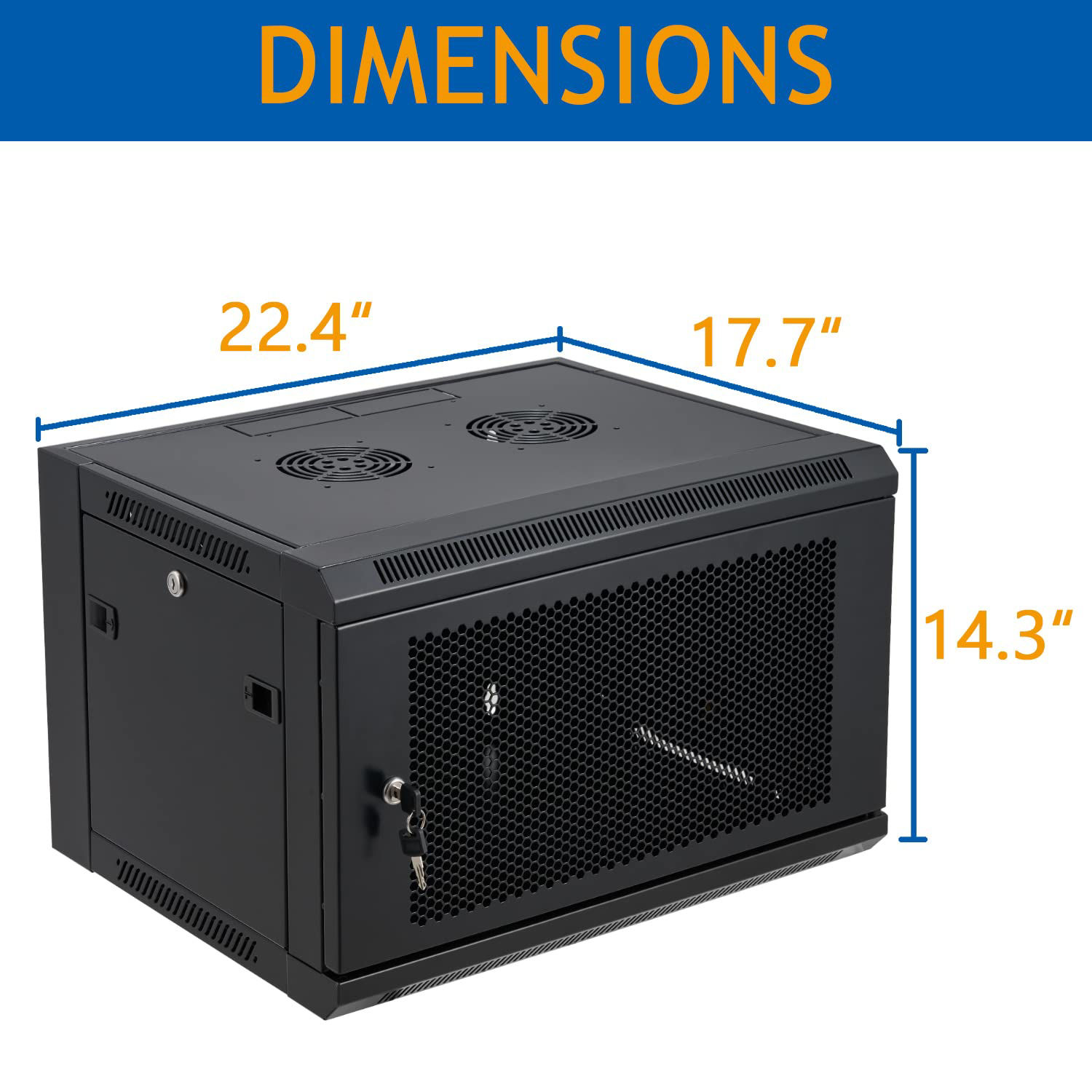 GetUSCart- Tedgetal 6U Wall Mount Server Cabinet Network Rack Vented Enclosure Locking Door