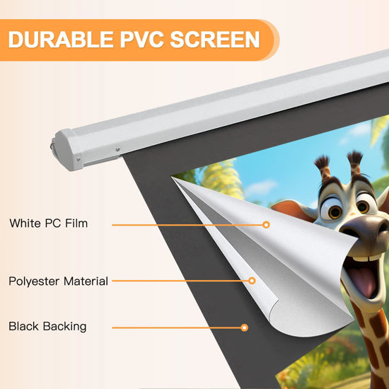 GetUSCart- YODOLLA Projector Screen Motorized 100" 16:9, 4K 3D HD ...