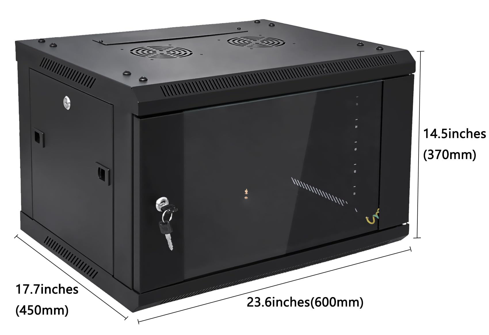 GetUSCart- 6U Wall Mount Server Cabinet Network Rack Enclosure Locking Glass Door by NETECABLE