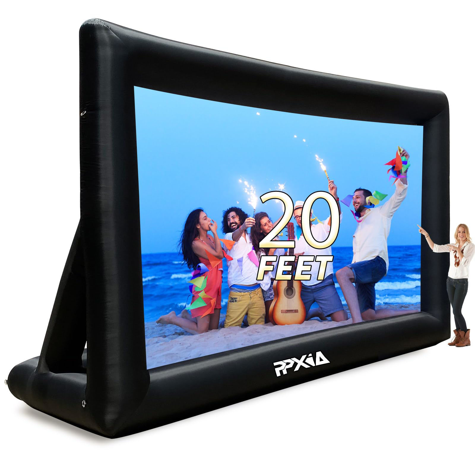 GetUSCart- PPXIA Inflatable Movie Screen Outdoor Projector Screen 20ft ...