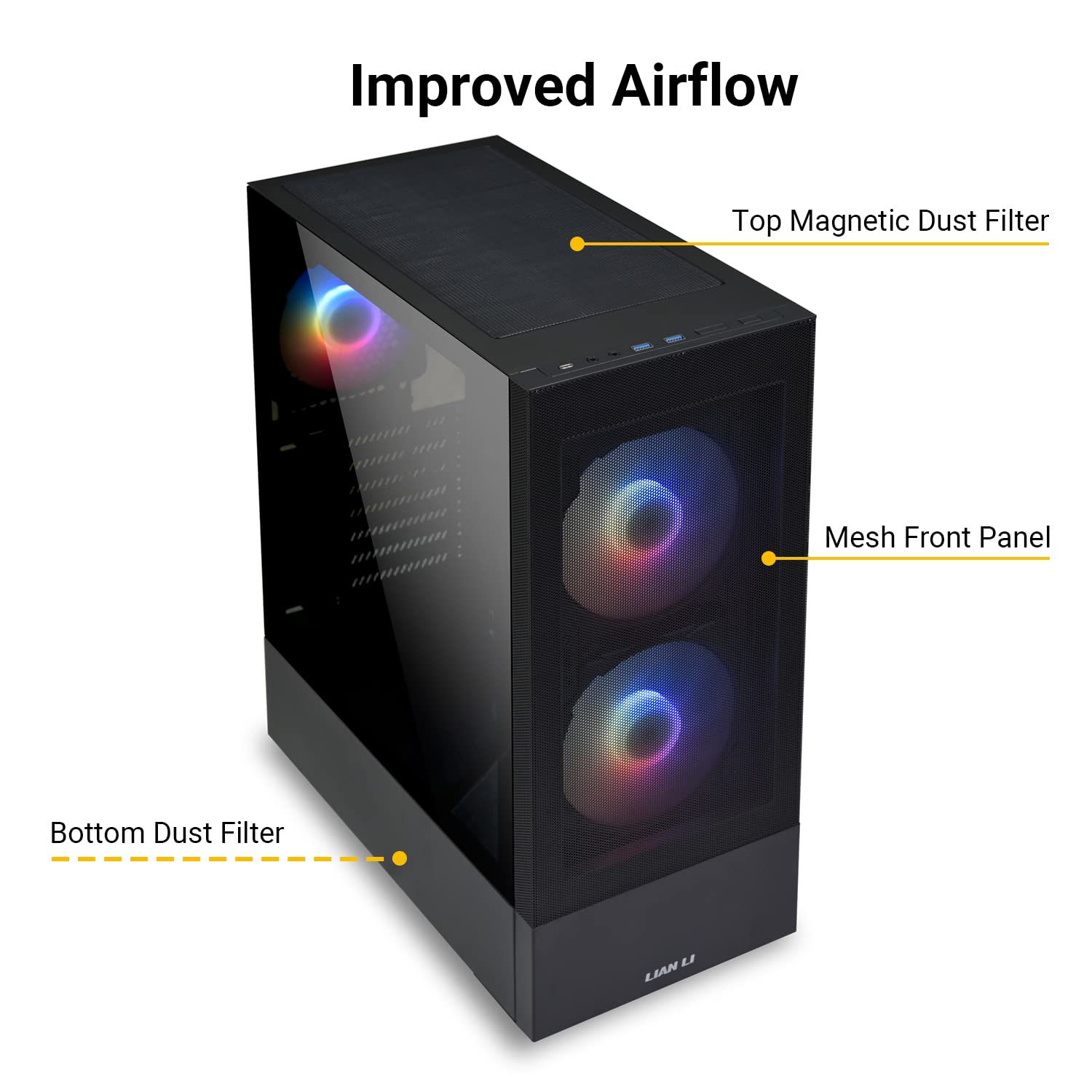 GetUSCart- LIAN LI High Airflow ATX PC Case, RGB Gaming Computer Case ...