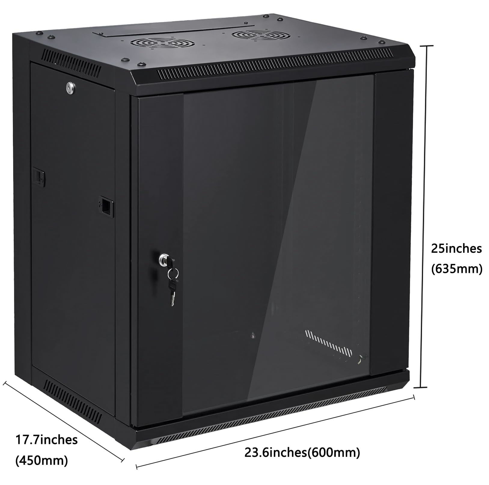 GetUSCart- 12U Wall Mount Server Cabinet Network Rack Enclosure Locking ...