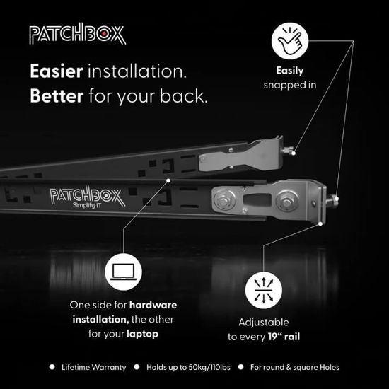 GetUSCart- PATCHBOX Setup.exe 3 Installation Tool - Easy Mount for Patch Panels Servers Fits 19 ...