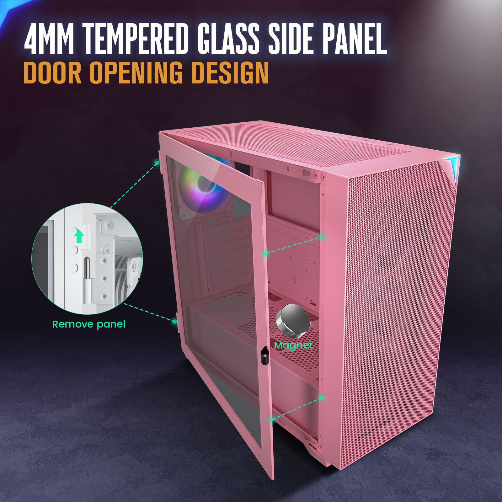 GetUSCart- VETROO AL800 Full Tower PC Computer Case w/Door Opening ...