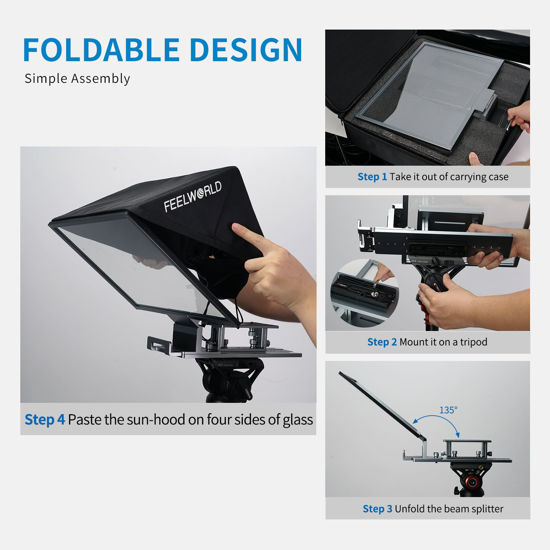 GetUSCart- FEELWORLD TP16 16 Inch Folding Teleprompter for Up to 16 ...