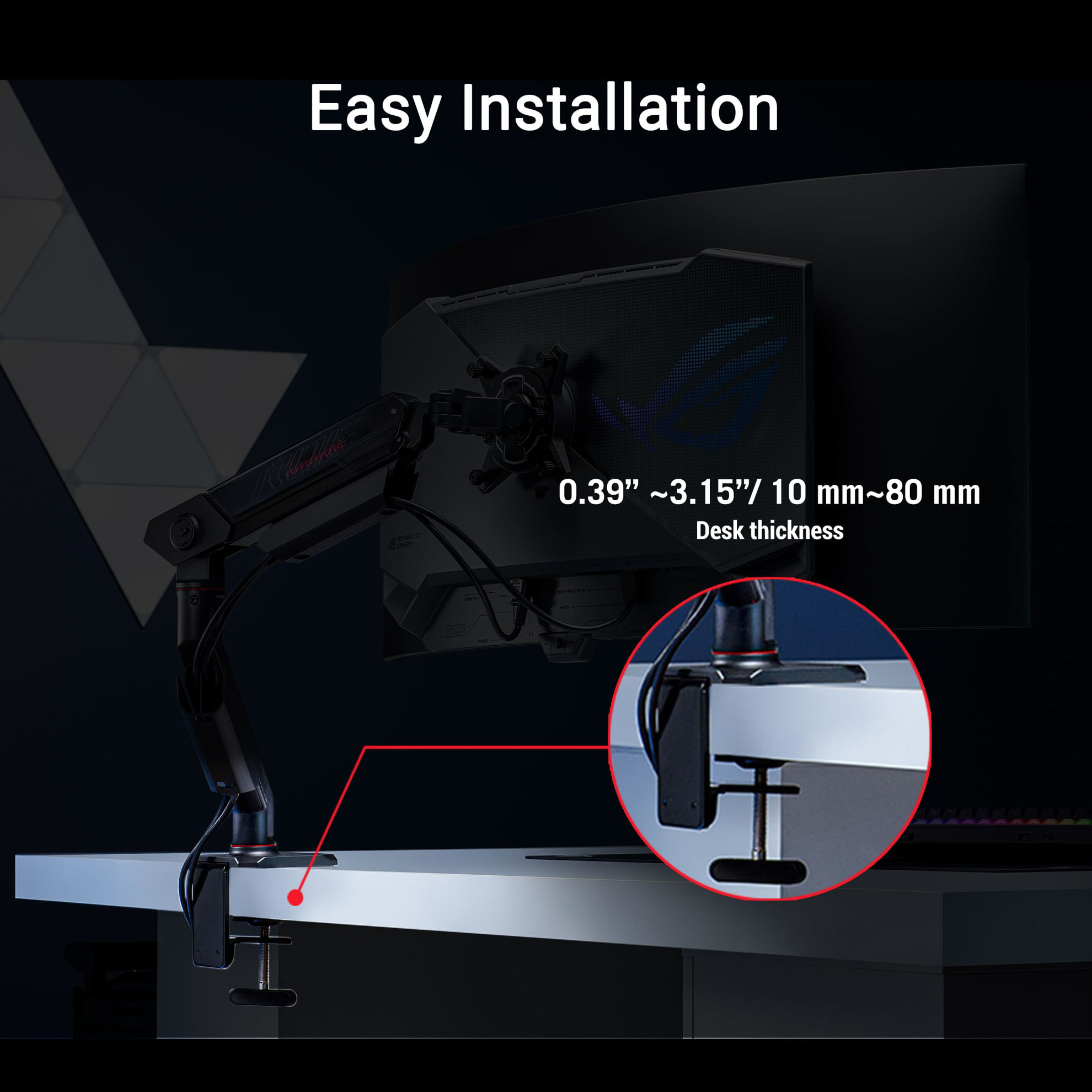 GetUSCart- ASUS ROG Ergo Monitor Arm (AAS01) - Monitor Mount with Cable ...