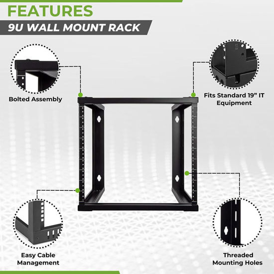 GetUSCart- NavePoint 9U Wall Mount Rack - 9U Server Rack for 19 Inch IT ...