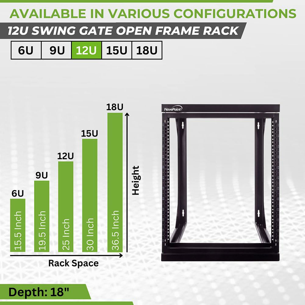GetUSCart- NavePoint 12U Server Rack with Swing Gate - 12U Wall Mount ...