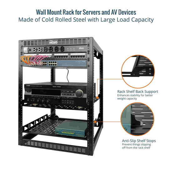 GetUSCart- Tecmojo 16U Open Frame Rack for Servers & AV Gear,Server Rack Floor Standing or Wall ...