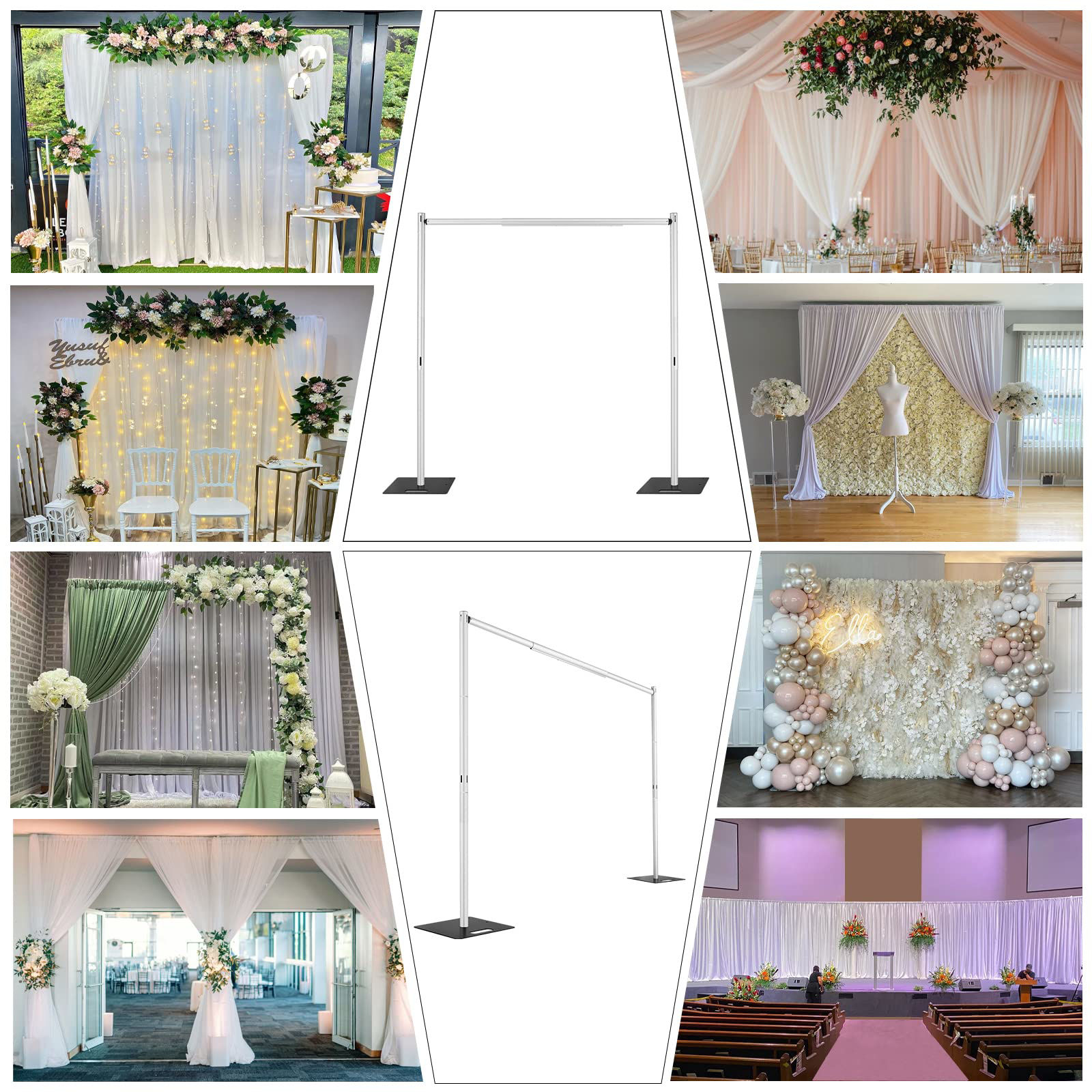 GetUSCart- Hecis Pipe and Drape Backdrop Stand Kit 8ft x 10ft, Heavy ...