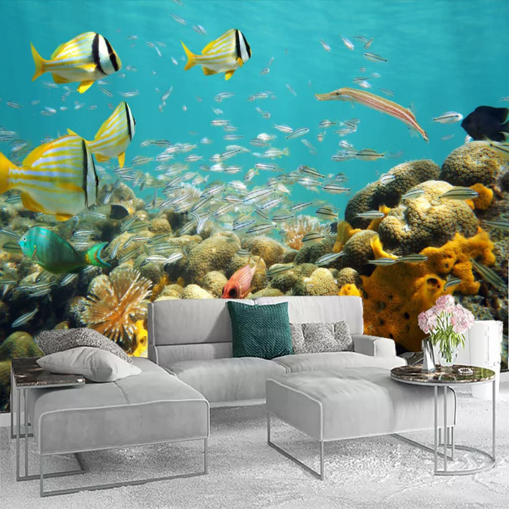GetUSCart- ATTAFE Underwater Coral Reef 3D Mural Wallpaper, Tropical ...