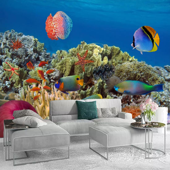GetUSCart- ATTAFE Egypt Underwater Coral Landscape 3D Mural Wallpaper ...