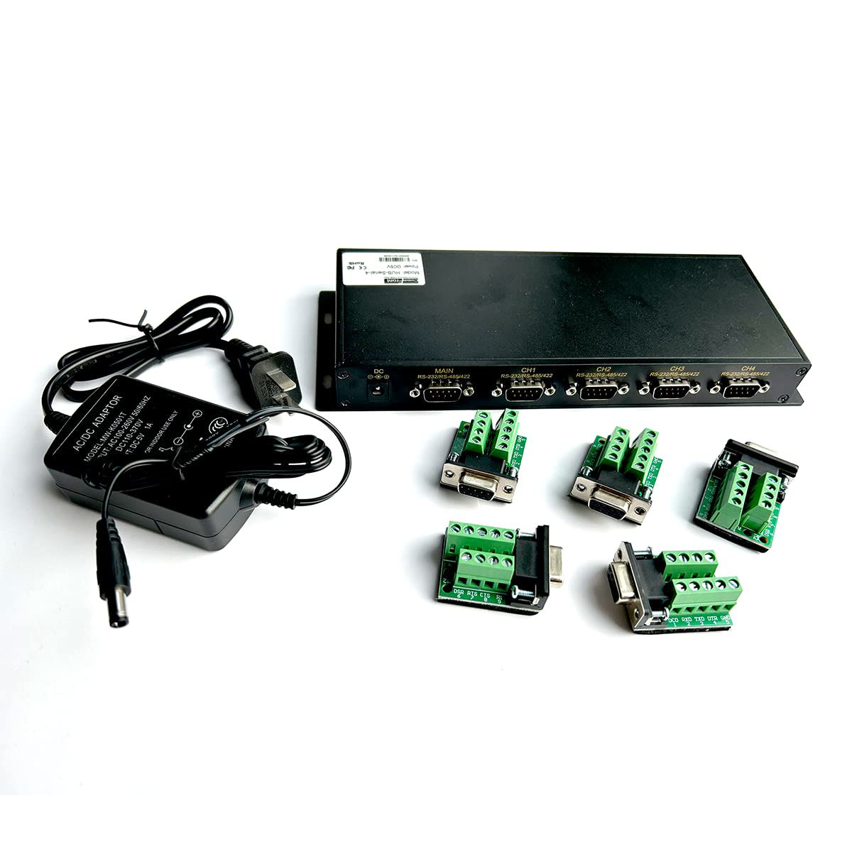 GetUSCart- COMMFRONT Industrial Opto-Isolated RS232/RS485/RS422(4-Wire) 4-Port Hub/Splitter ...