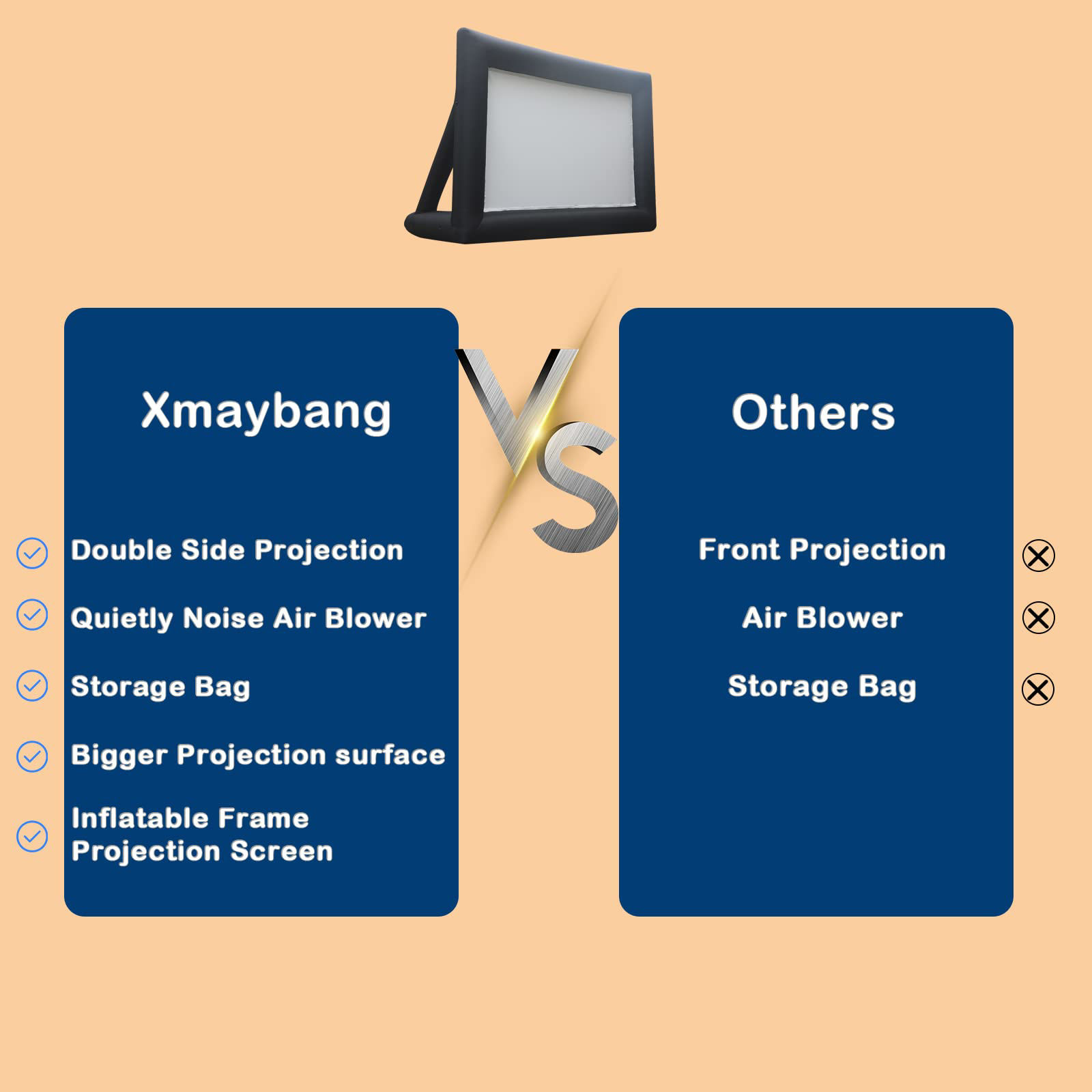 GetUSCart- Xmaybang 18ft Inflatable Movie Projector Screen, Outdoor ...