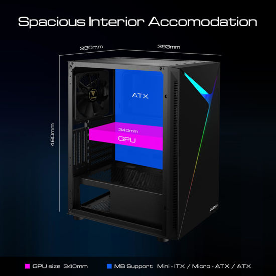 GetUSCart- GAMDIAS ATX Mid Tower Gaming Computer PC Case with Tempered ...