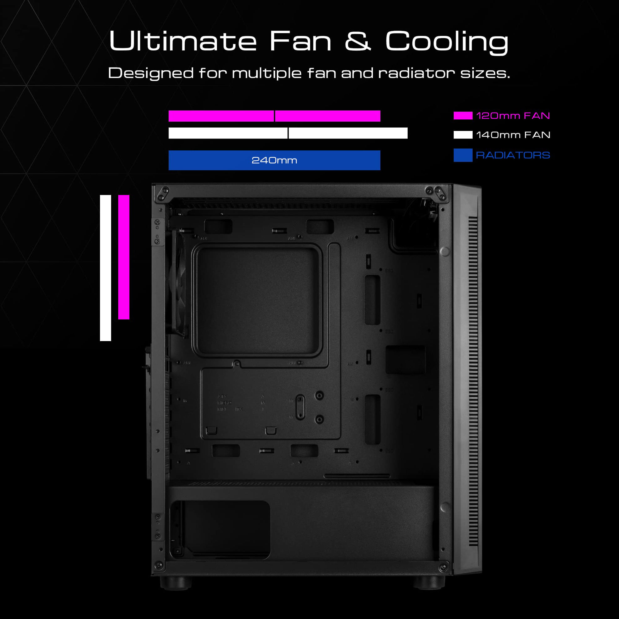 GetUSCart- GAMDIAS ATX Mid Tower Gaming Computer PC Case with Tempered ...