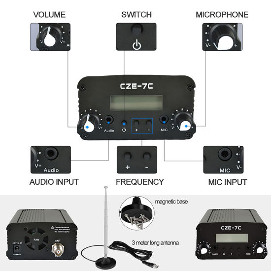 GetUSCart- CUIAMAO 7W 1W FM Transmitter for Church, Long Range FM ...
