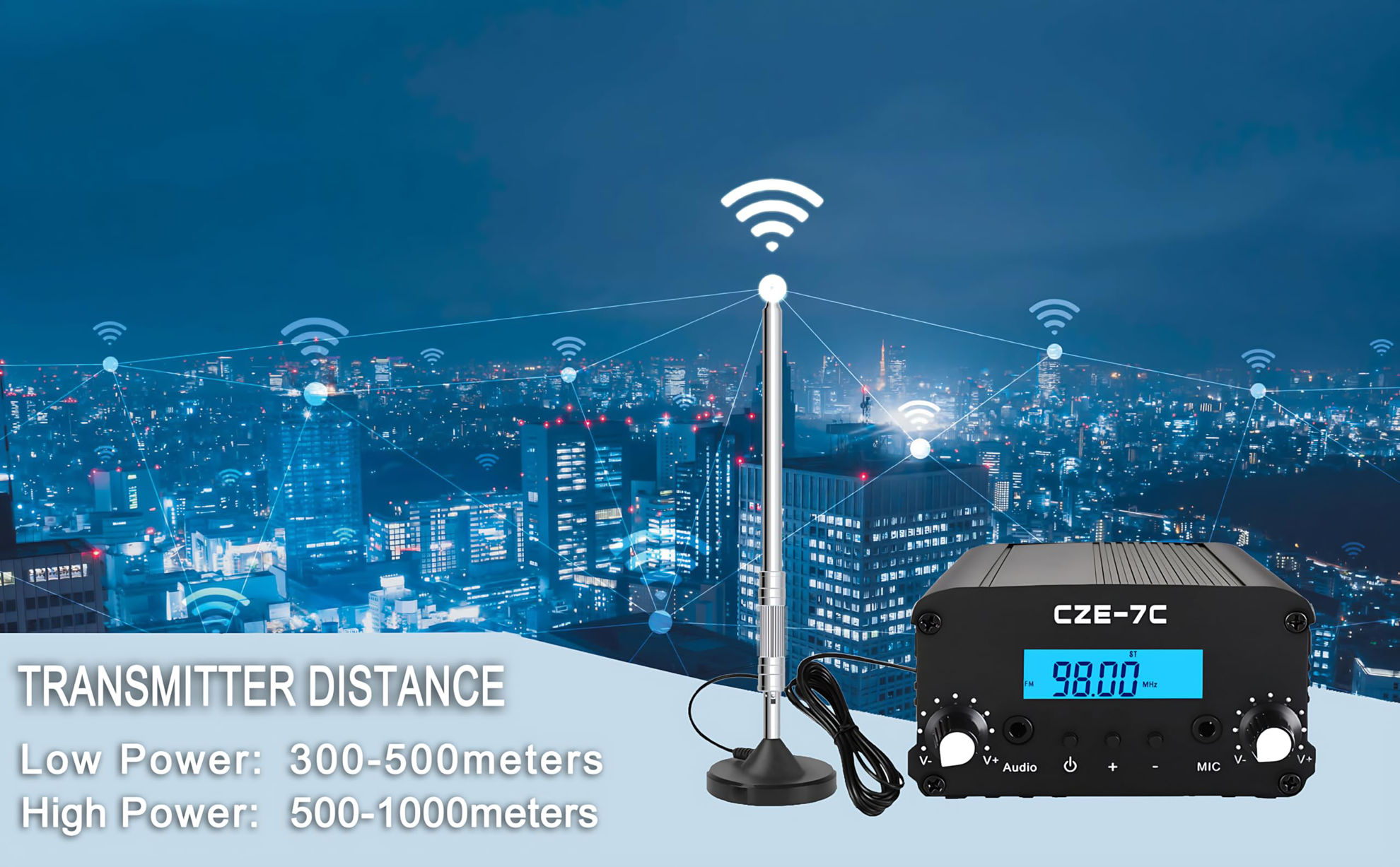 GetUSCart- CUIAMAO 7W 1W FM Transmitter for Church, Long Range FM ...