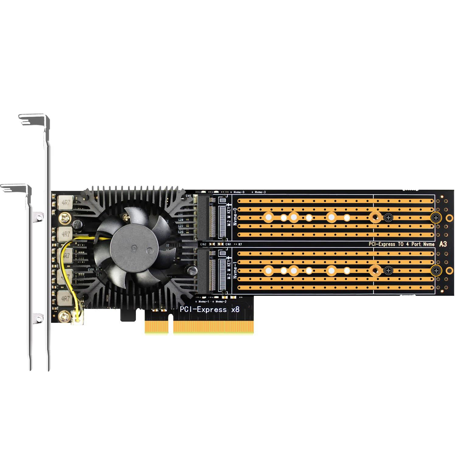 GetUSCart- GLOTRENDS PA40 Quad M.2 NVMe to PCIe 3.0 X8 Adapter with ...