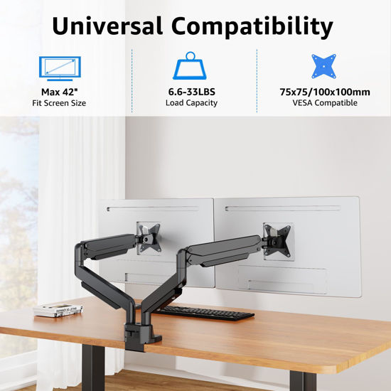 GetUSCart- MOUNTUP Dual Monitor Mount fits 17''-42'' Ultrawide Screen ...