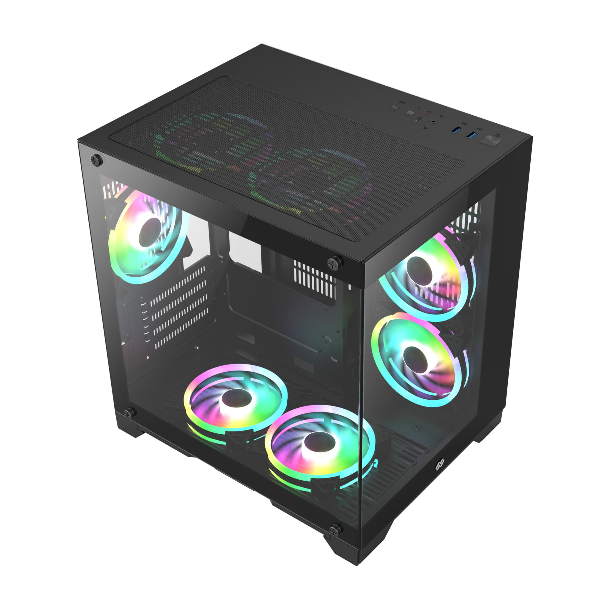 GetUSCart- Bluegears Bgears b-Pellucid MicroATX Gaming PC Case with Infinity Tempered Glass and ...