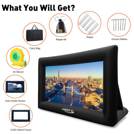 GetUSCart- Inflatable Projector Screen, 16FT Inflatable Movie Screen ...