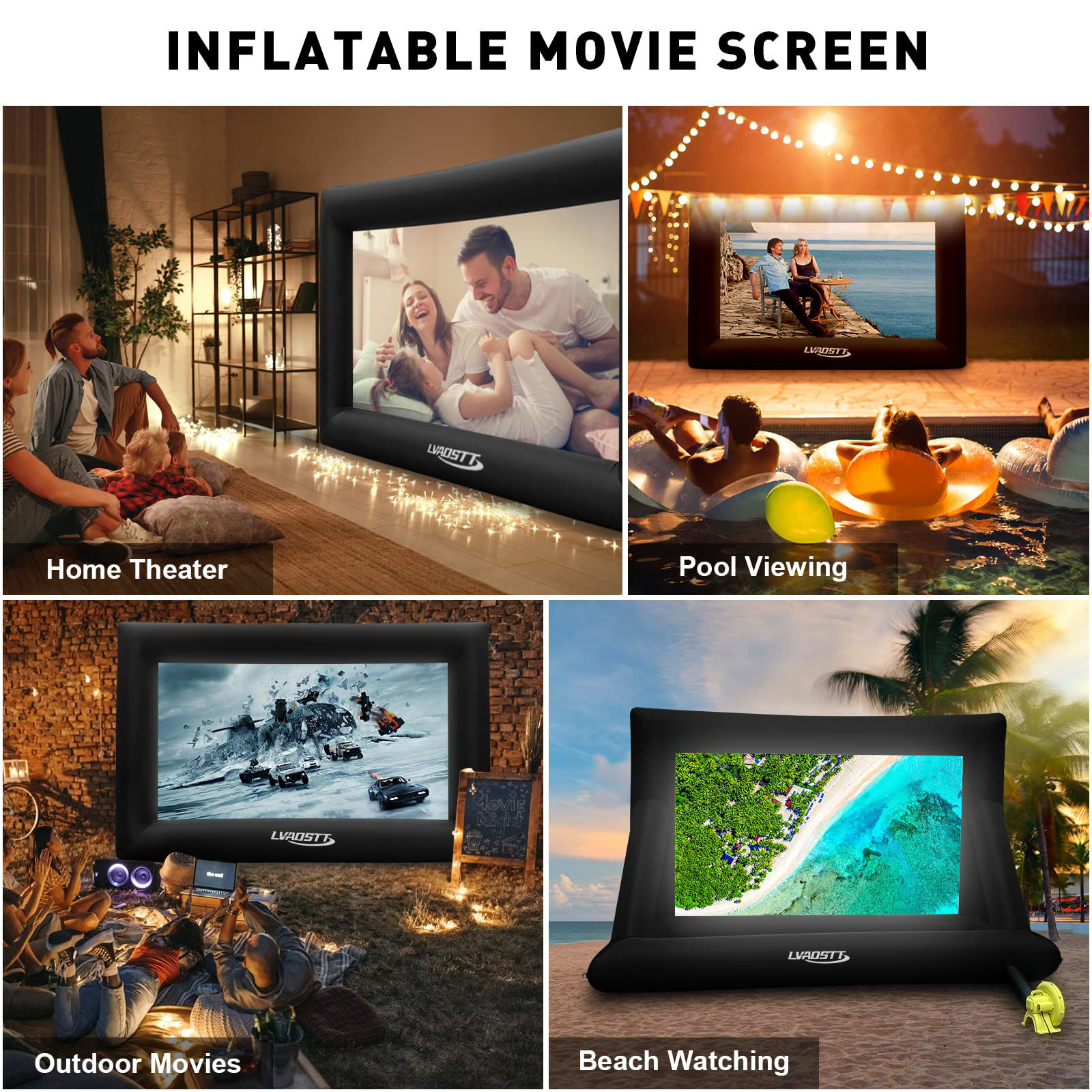 GetUSCart- Inflatable Projector Screen, 16FT Inflatable Movie Screen ...