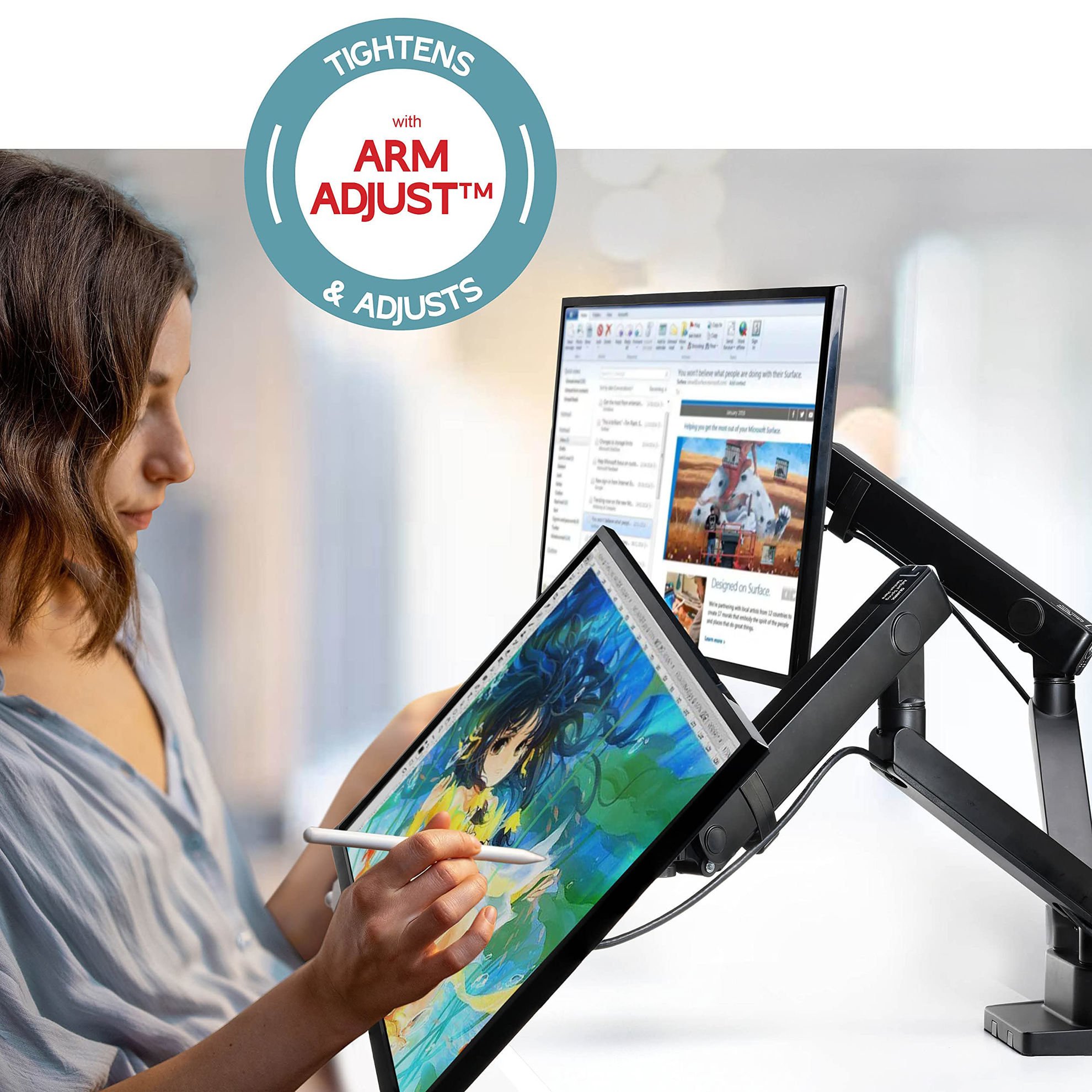 GetUSCart- Dual Monitor Arm, Dual Monitor Mount, Dual Monitor Desk ...