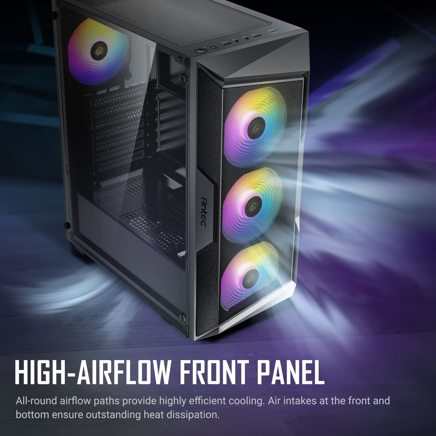 GetUSCart- ANTEC AX61 Mid-Tower ATX Gaming Case with Mesh Front Panel ...