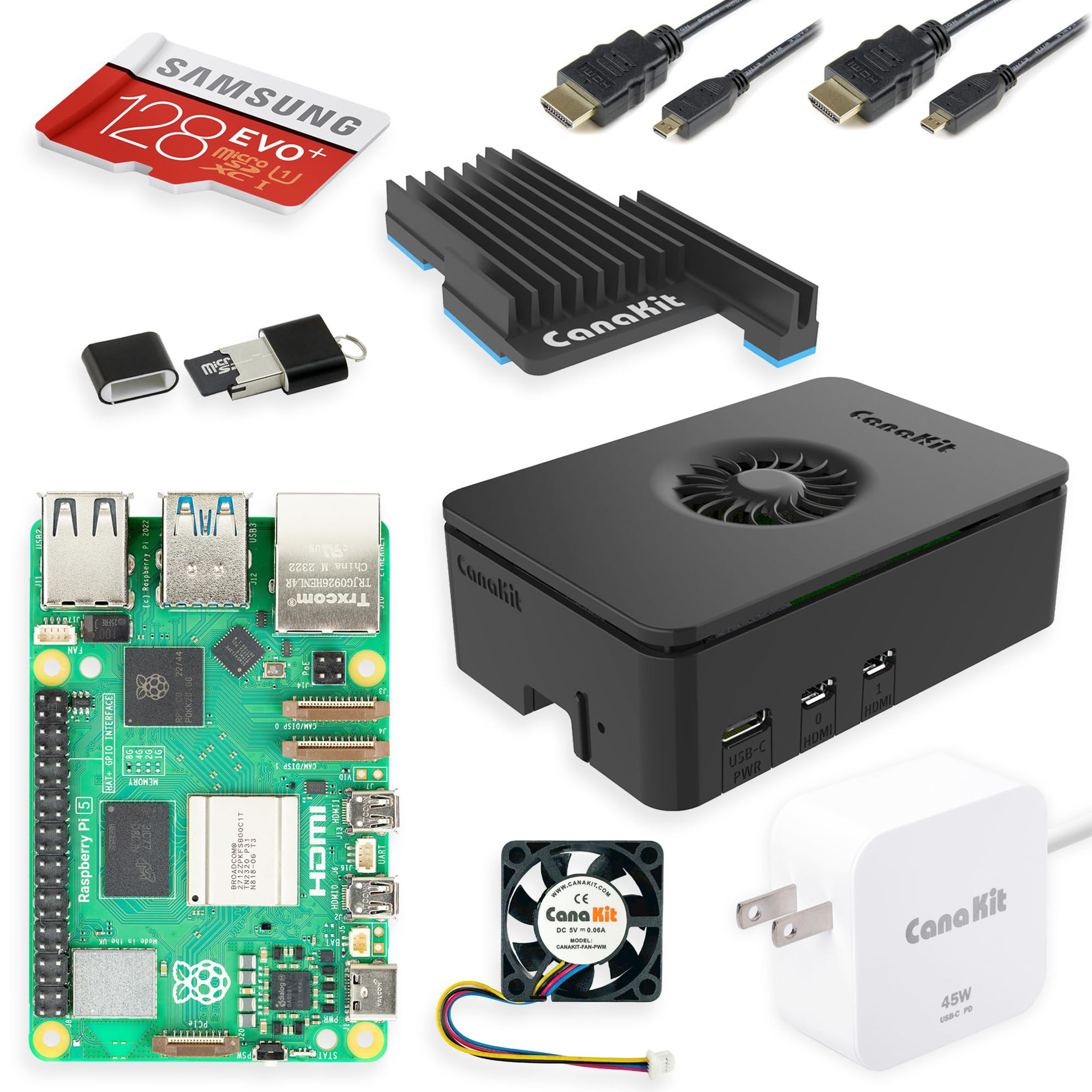 GetUSCart- CanaKit Raspberry Pi 5 Starter Kit PRO - Turbine Black ...