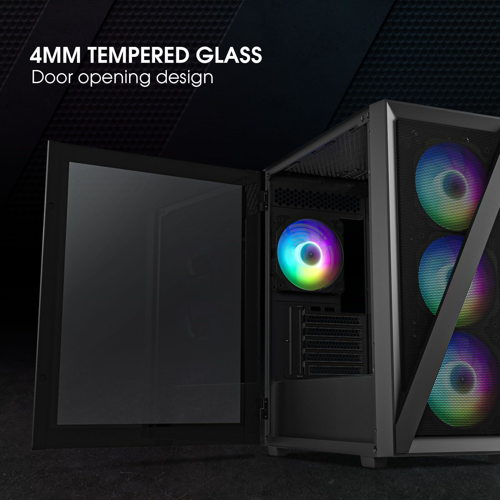GetUSCart- Vetroo M05 Micro ATX Computer PC Case with Door Open ...