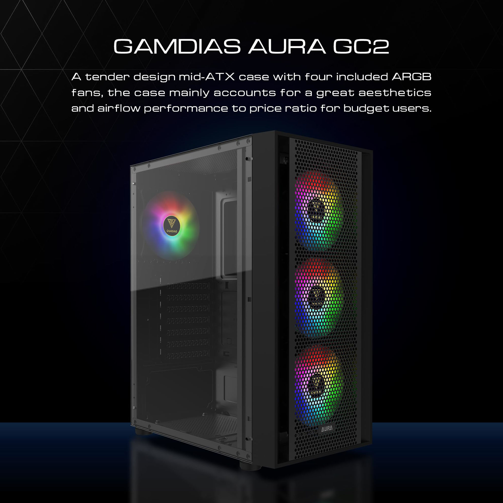 GetUSCart- GAMDIAS ATX Mid Tower Gaming Computer PC Case with Side ...