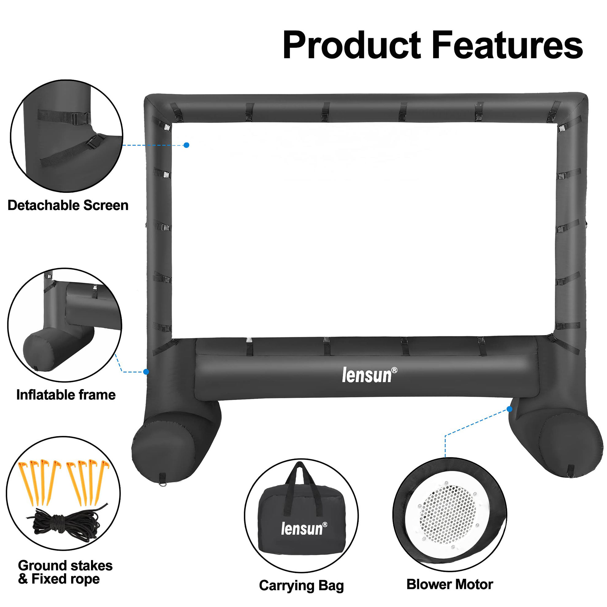 GetUSCart- Pro 14 Feet Inflatable Outdoor Movie Projector Screen ...
