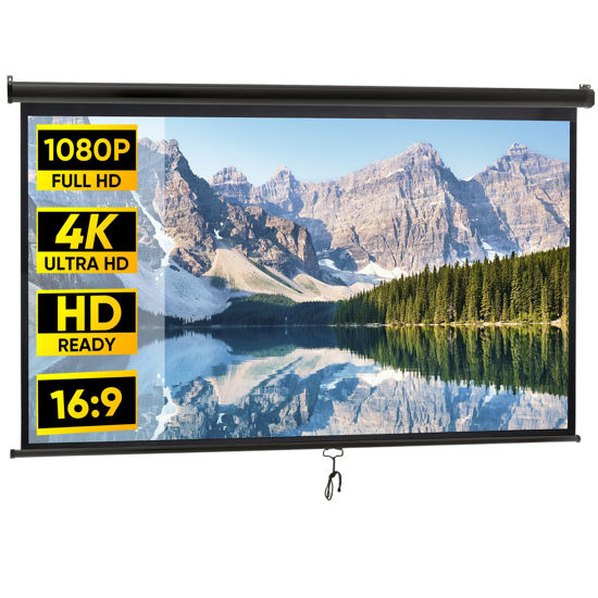 GetUSCart- ZENY Outdoor Projector Screen Pull Down 100 Inch 16:9 HD ...