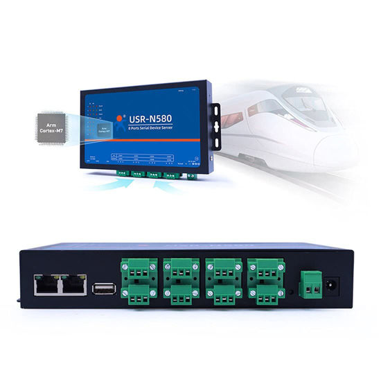 GetUSCart- USR-N580 8 Ports RS485 Serial Device Server Converter Ethernet to RS485 Support ...
