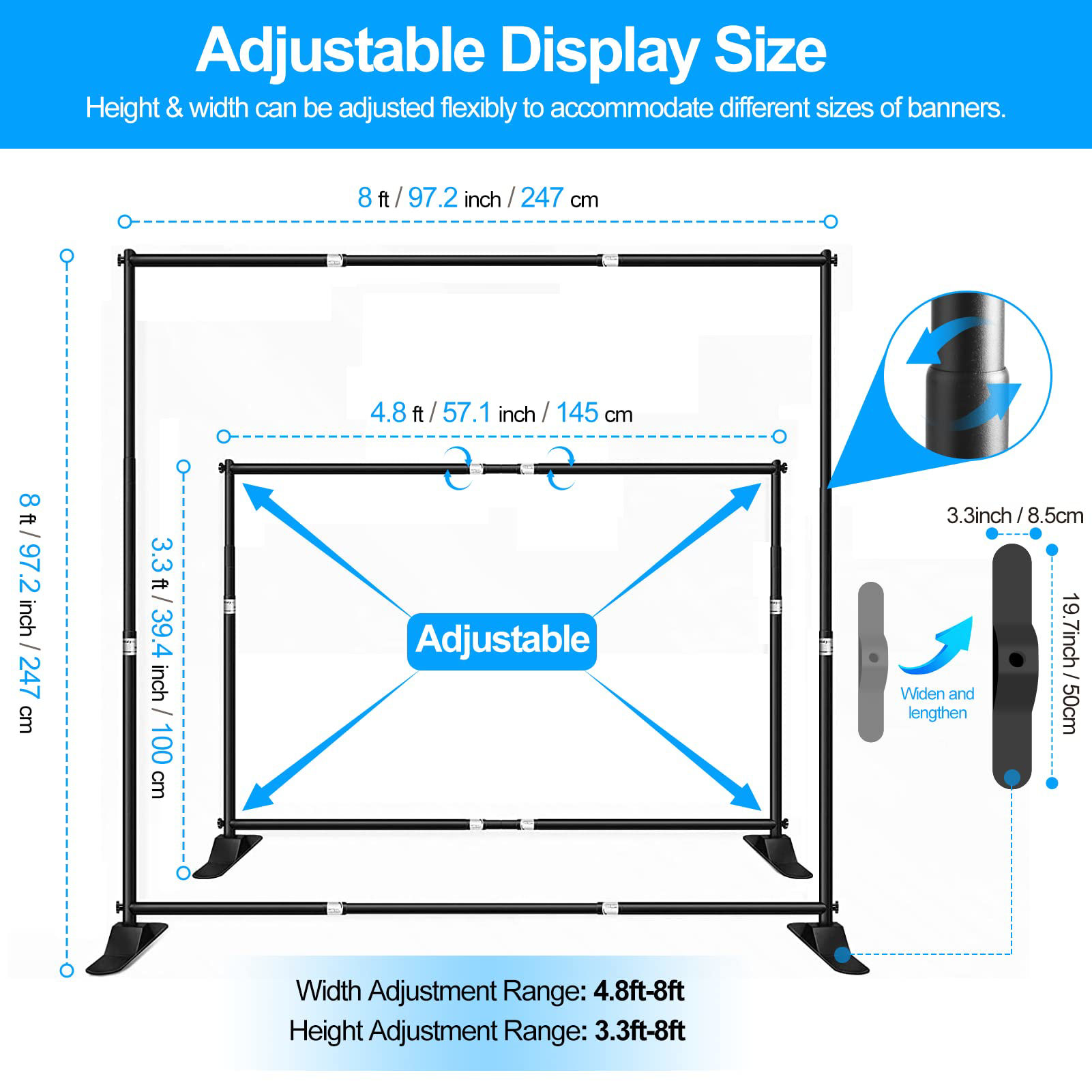 GetUSCart- FUDESY 8x8 ft Backdrop Banner Stand, Heavy Duty Adjustable ...