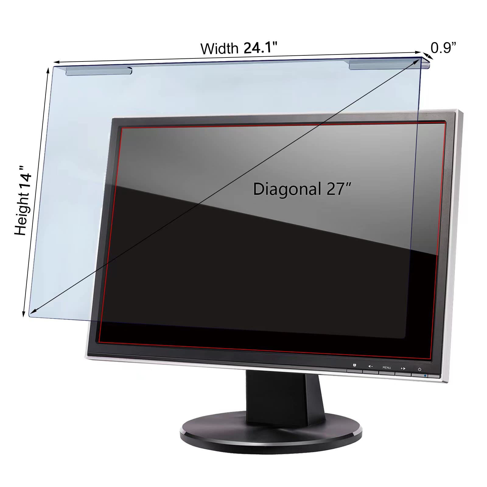 GetUSCart- 27 Inch Diagonal Monitor Blue Light Screen Protector(W24.1 ...