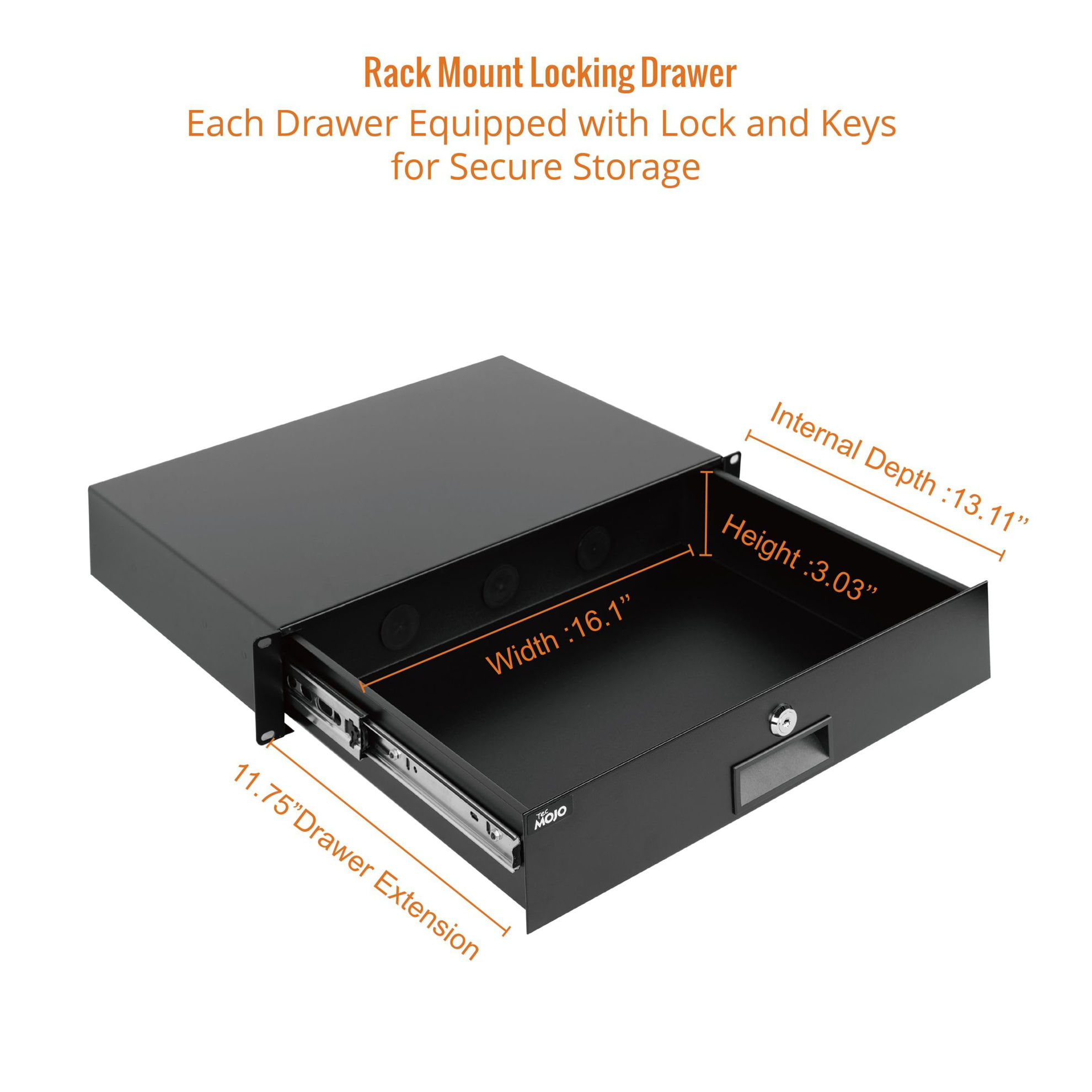 GetUSCart- Tecmojo 2U Rack Drawer,Rack Mount Drawer for 19in Network ...