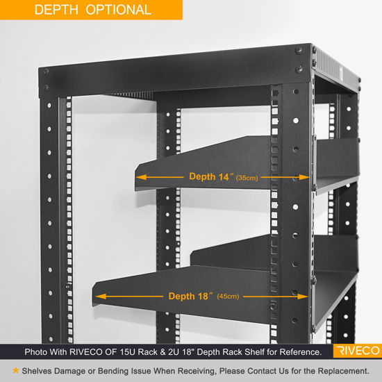 GetUSCart- RIVECO 19” 2U Rack Shelf Server Cabinet Mount Vented ...